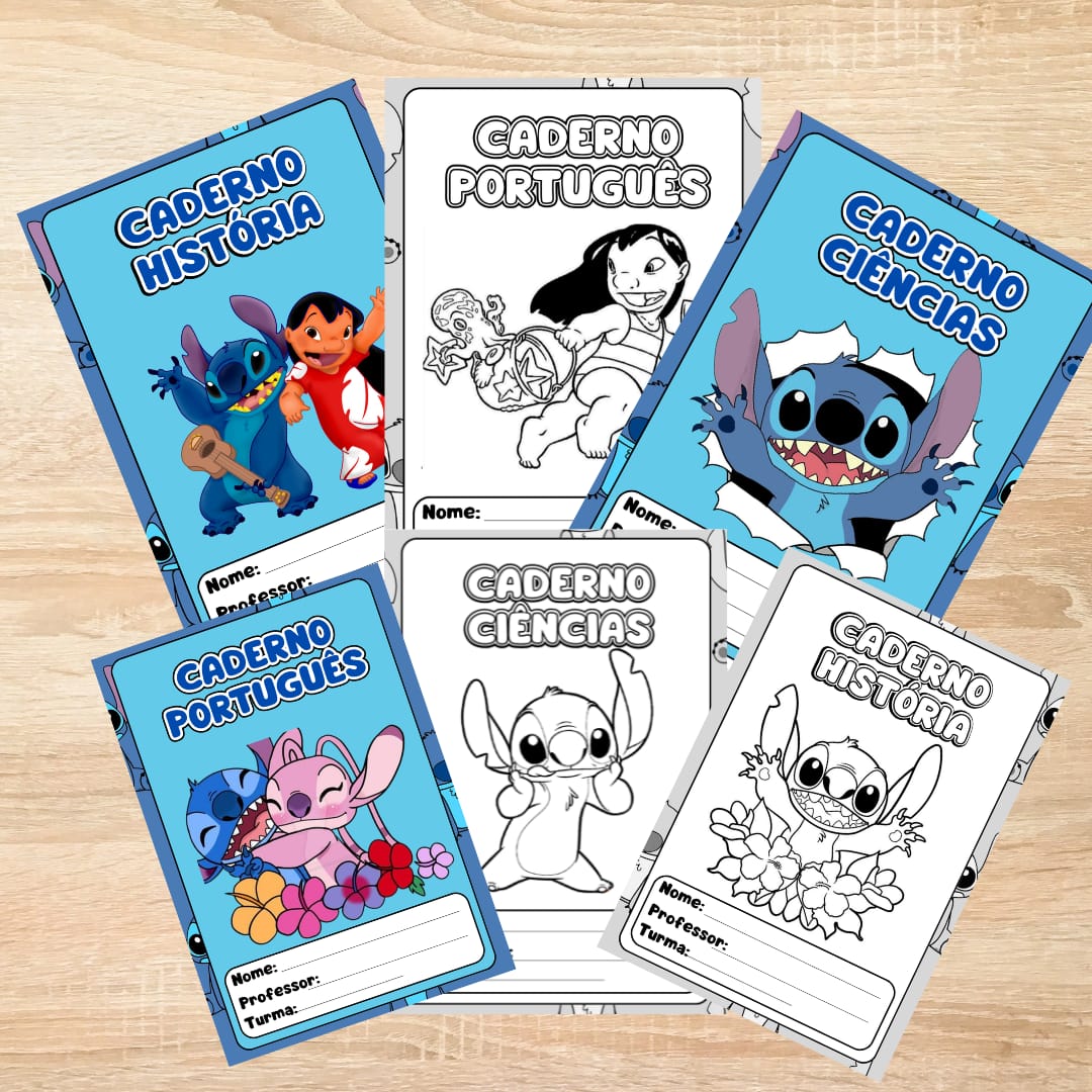 CAPAS DE CADERNO STITCH – Prof Lotus – Recursos Pedagógicos