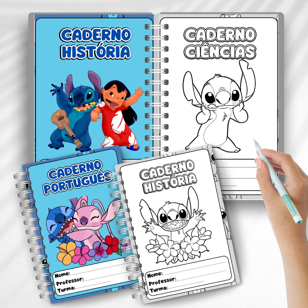 CAPAS DE CADERNO STITCH – Prof Lotus – Recursos Pedagógicos