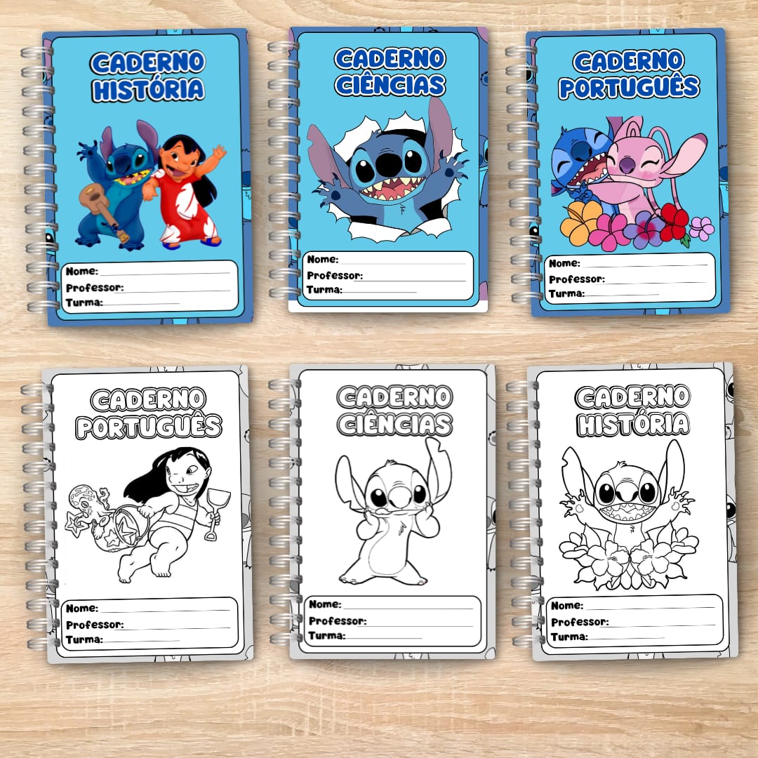 CAPAS DE CADERNO STITCH – Prof Lotus – Recursos Pedagógicos